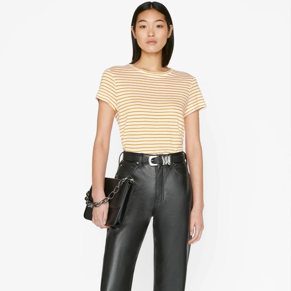 Frame Denim | Tops | Frameeasy True Stripe Organic Linen Tshirt In ...